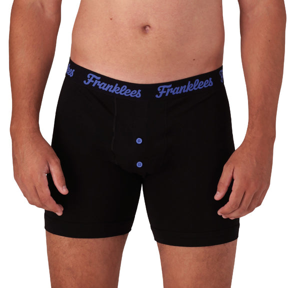 Button Fly Boxer Brief | Soft Cotton | Blue Logo – Franklees